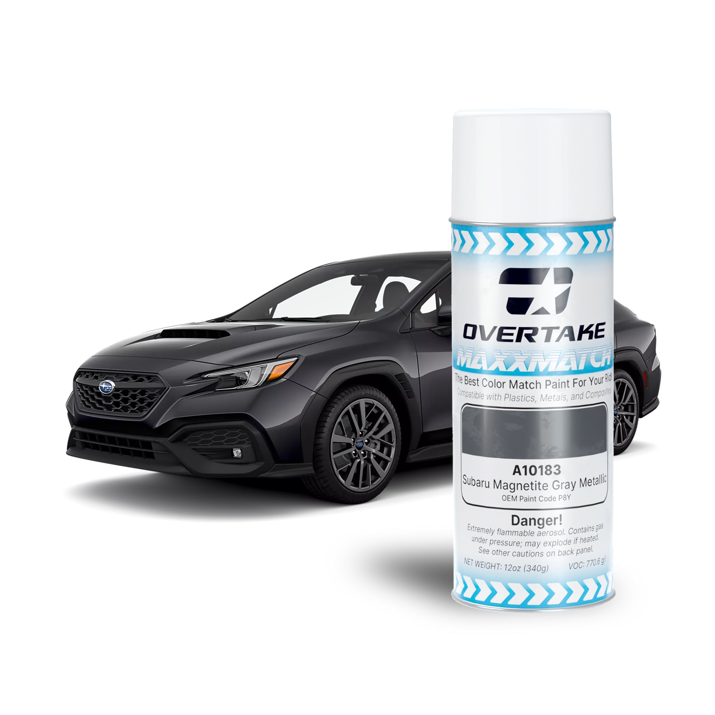 Overtake MaxxMatch Paint - Subaru Magnetite Grey Metallic P8Y 12oz. Ca ...