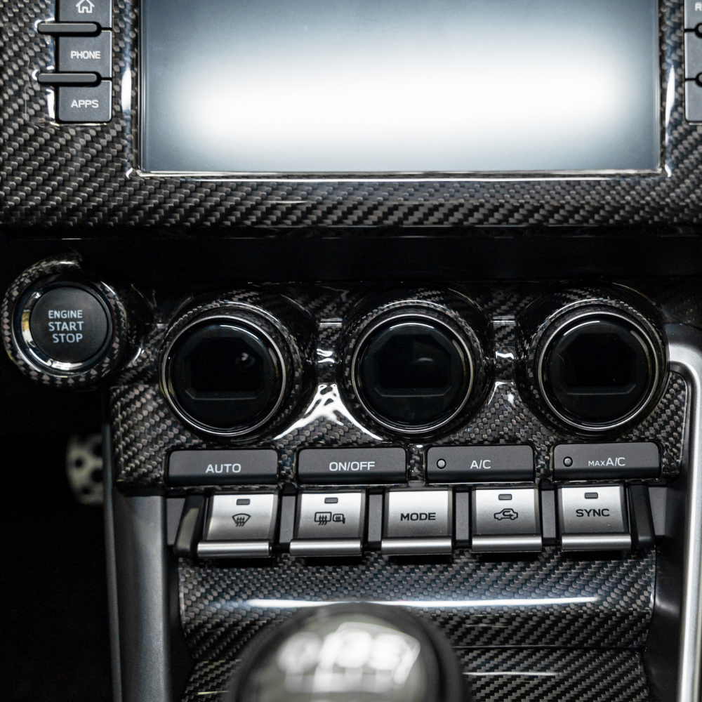 JDMuscle 22+ BRZ/GR86 Tanso Dry Carbon Fiber Center Control Panel Trim