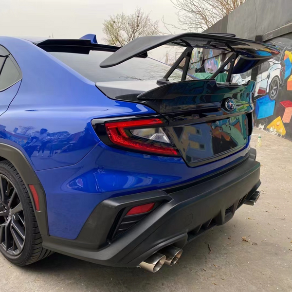 JDMuscle STI Style Tanso Carbon Fiber Swan Neck Wing - Universal including 2022-23 WRX / 22+ BRZ ...