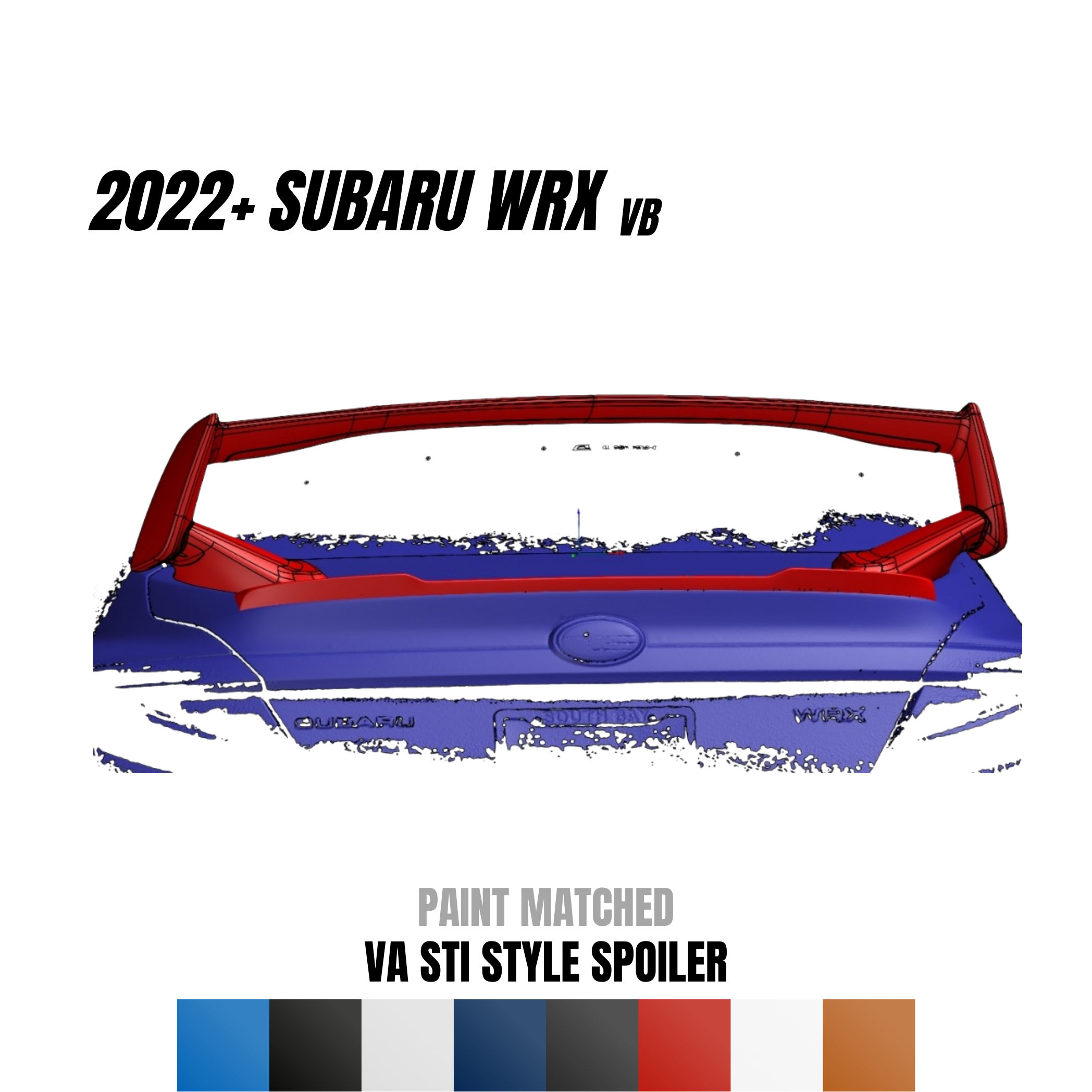 JDMuscle 2022-24 WRX Spoiler - VA STI Style Final Edition Paint Matche