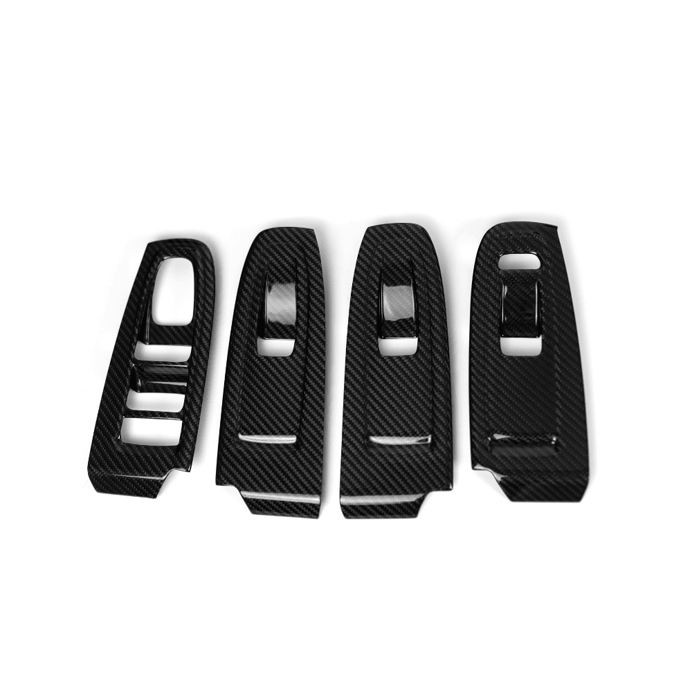 JDMuscle [22-26 WRX] Tanso Pre-preg Carbon Fiber Window Switch Cover w