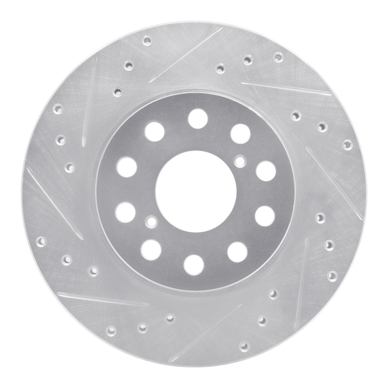 R1 Concepts Rear Left Drilled & Slotted Silver Brake Rotor for 1992-19 ...
