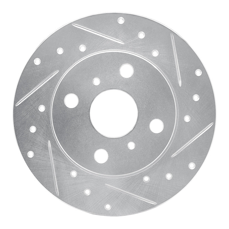 R1 Concepts Rear Right Drilled & Slotted Silver Brake Rotor for 1985-1 ...