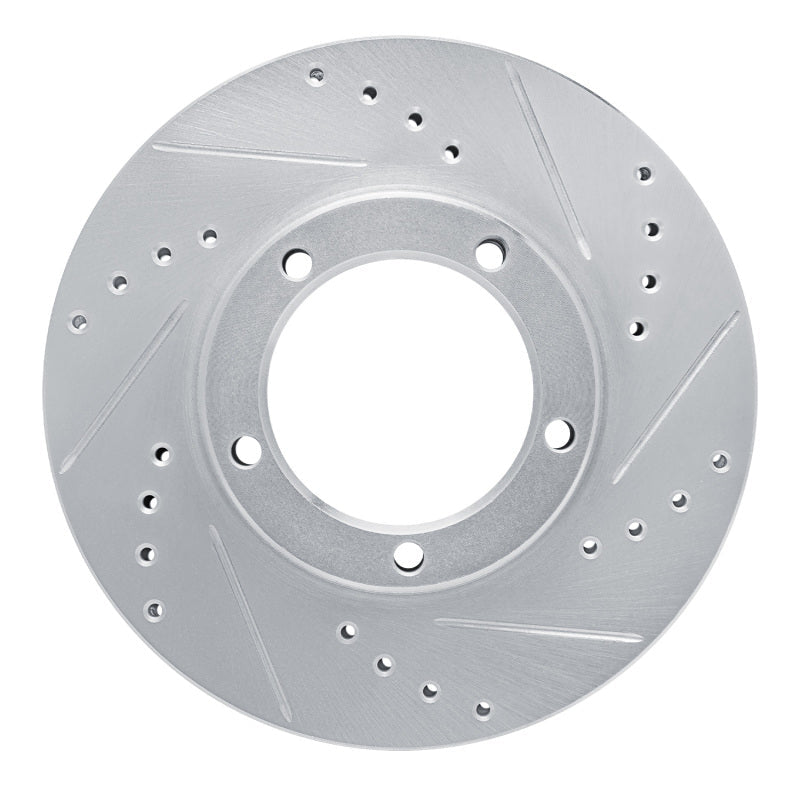 R1 Concepts Toyota Van Front Right Drilled & Slotted Silver Brake Roto ...