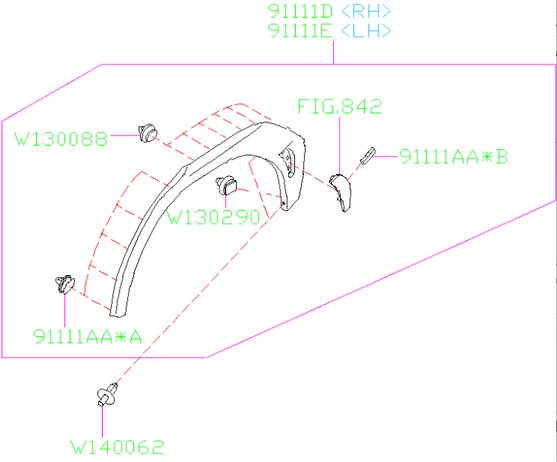 Subaru OEM 22-23 WRX Left Rear Fender Flare | 91112VC450 | JDMuscle