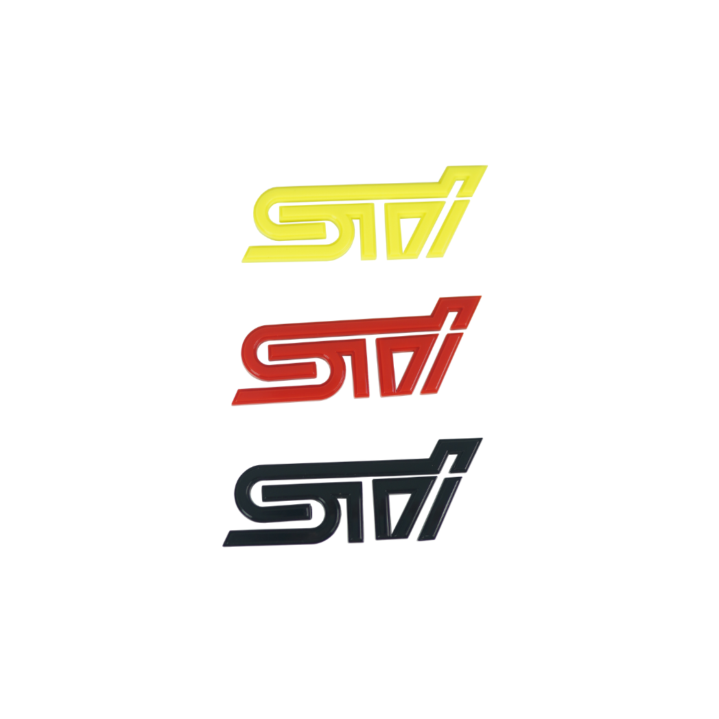 Racing Art STI Trunk Emblem - Red / Black / Neon Yellow [Universal ...