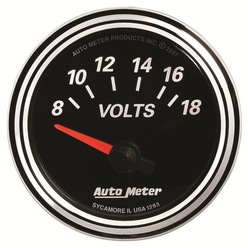 Autometer Designer Black II 52mm 18V Voltmeter Gauge Universal | 1293 ...