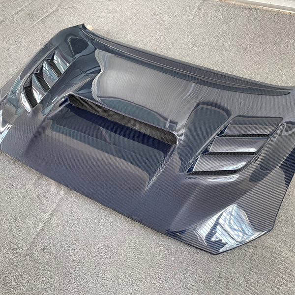 JDMuscle Tanso Carbon Fiber Hood V2 With Heat Extract For 2015-2021 WRX ...