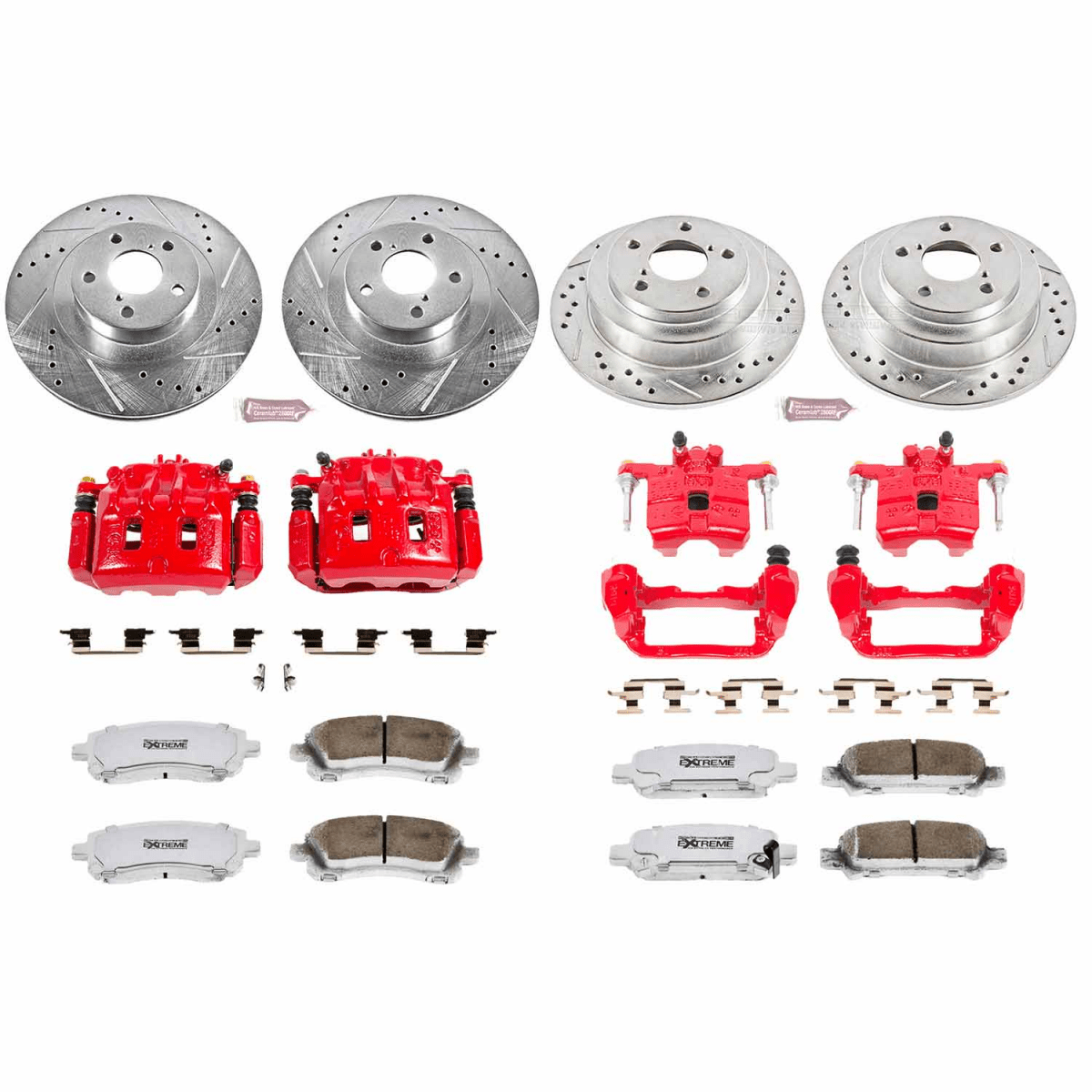 Power Stop 02-03 Subaru Impreza Front & Rear Z26 Street Warrior Brake ...