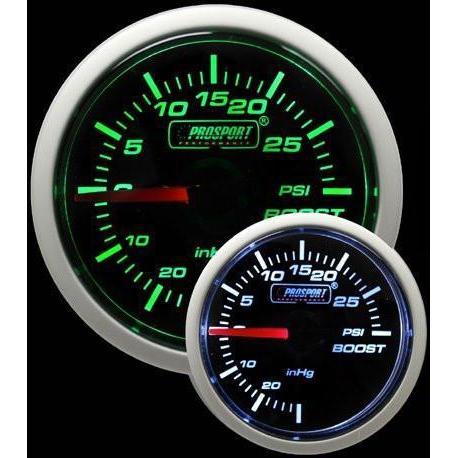 Prosport Performance Green/White 52mm Mechanical Boost Gauge - Univers ...