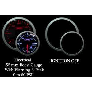 Prosport Premium Series 52mm Electric Boost Gauge 0-60 PSI - Amber/Whi ...