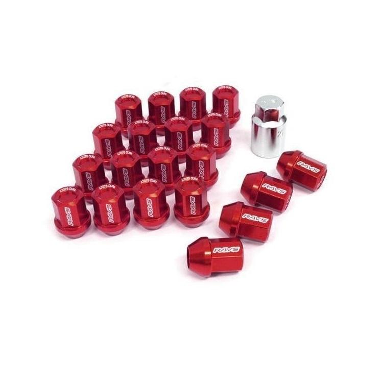Volk Racing Dura-Nut L32 Straight Type M12X1.25 Lock and Nut Set Red ...